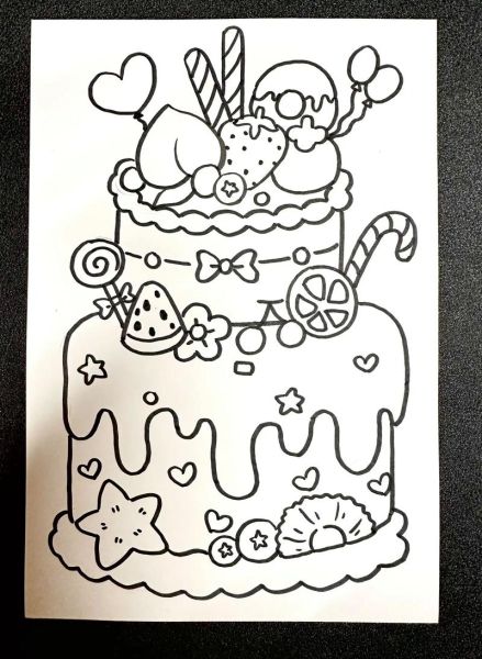 节日蛋糕简笔画怎么画_节日蛋糕简笔画教程-第2张图片-山城妙识