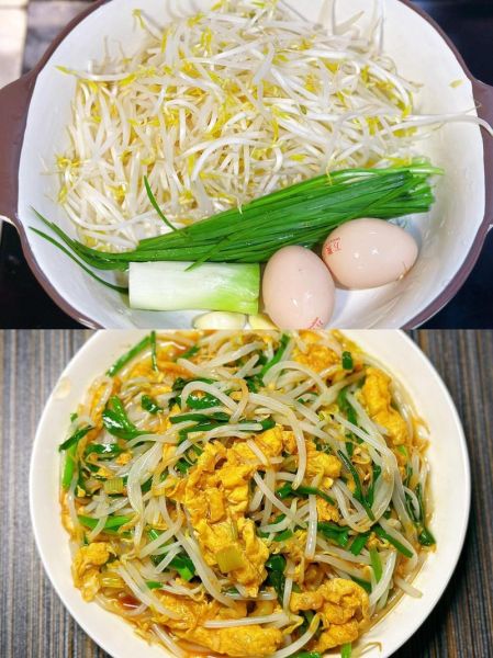 韭菜豆芽炒鸡蛋怎么做_韭菜豆芽炒鸡蛋热量高吗-第3张图片-山城妙识