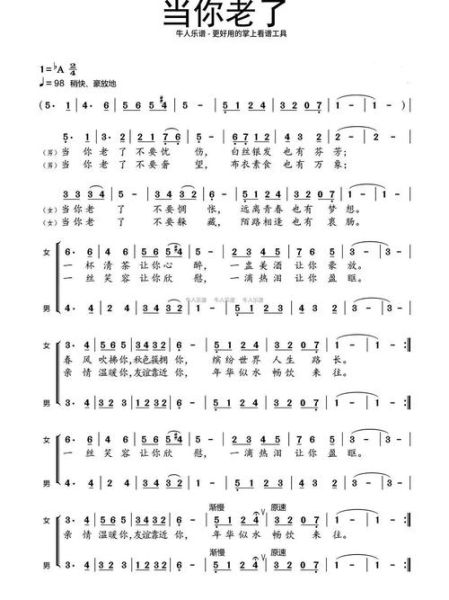 当你老了简谱怎么弹_钢琴简谱完整版-第1张图片-山城妙识 当你老了简谱怎么弹_钢琴简谱完整版-第1张图片-山城妙识