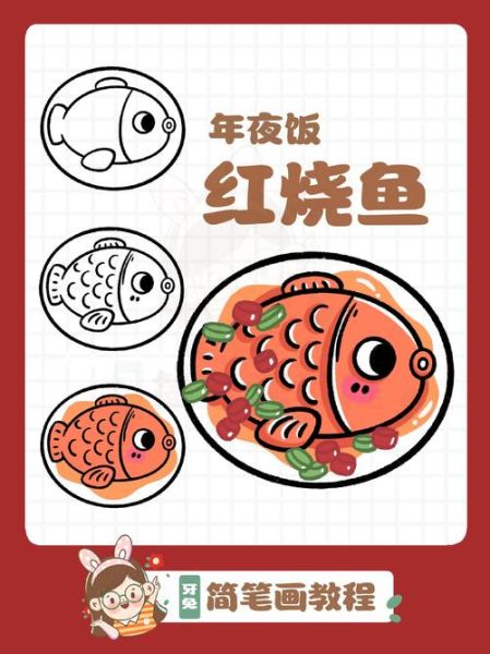 红烧鱼简笔画怎么画_红烧鱼简笔画步骤-第1张图片-山城妙识