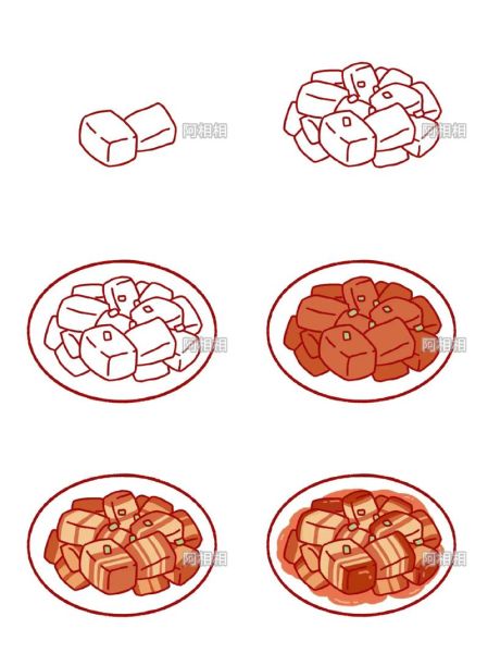 美食大餐简笔画怎么画_简笔画美食大餐步骤-第3张图片-山城妙识