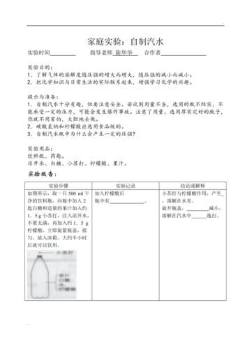 自制汽水实验报告_为什么汽水会冒泡-第2张图片-山城妙识 自制汽水实验报告_为什么汽水会冒泡-第2张图片-山城妙识