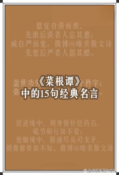 菜根谭名句有哪些_如何应用到职场-第1张图片-山城妙识 菜根谭名句有哪些_如何应用到职场-第1张图片-山城妙识