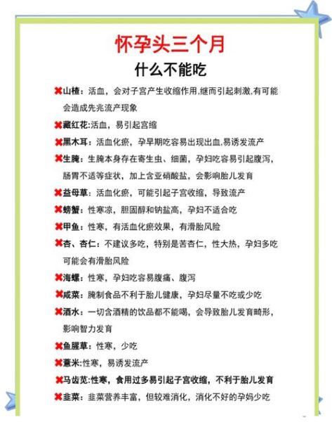 怀孕初期饮食禁忌有哪些_怀孕初期不能吃什么-第1张图片-山城妙识