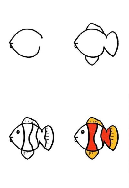 鱼简笔画怎么画_儿童画鱼步骤-第2张图片-山城妙识 鱼简笔画怎么画_儿童画鱼步骤-第2张图片-山城妙识