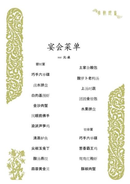 宴席菜单模板怎么写_如何定制高端宴会菜单-第2张图片-山城妙识