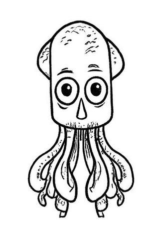 大王乌贼简笔画怎么画_大王乌贼图片简笔画教程-第2张图片-山城妙识