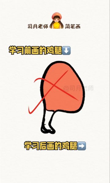 鸡腿简笔画怎么画_鸡腿可爱画法步骤-第1张图片-山城妙识 鸡腿简笔画怎么画_鸡腿可爱画法步骤-第1张图片-山城妙识