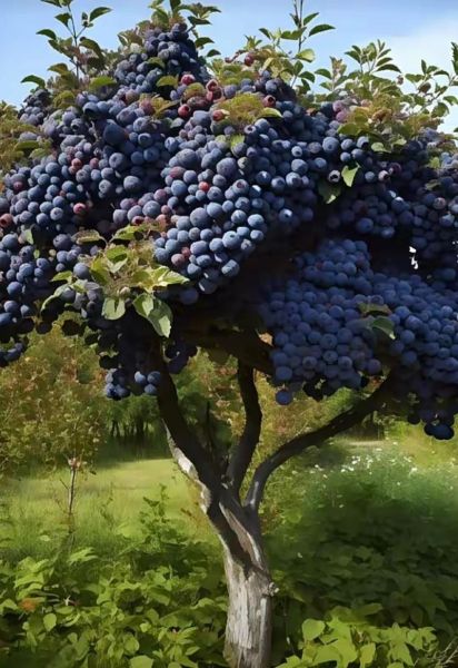 蓝莓图片树_蓝莓树长什么样-第1张图片-山城妙识