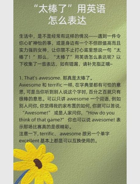 太棒了英文怎么说_太棒了英语表达有哪些-第1张图片-山城妙识