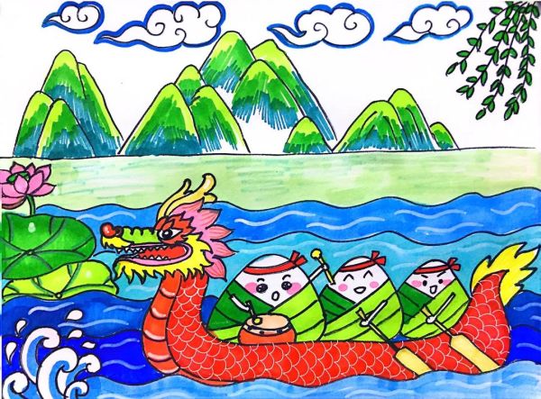 端午节画画图片大全_怎么画赛龙舟简笔画-第3张图片-山城妙识 端午节画画图片大全_怎么画赛龙舟简笔画-第3张图片-山城妙识