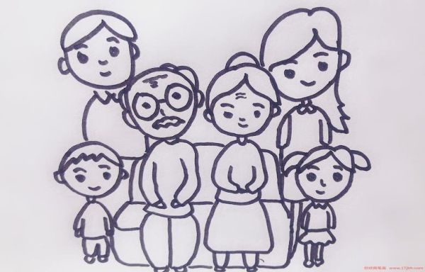 全家福简笔画怎么画_全家福简笔画图片大全-第3张图片-山城妙识