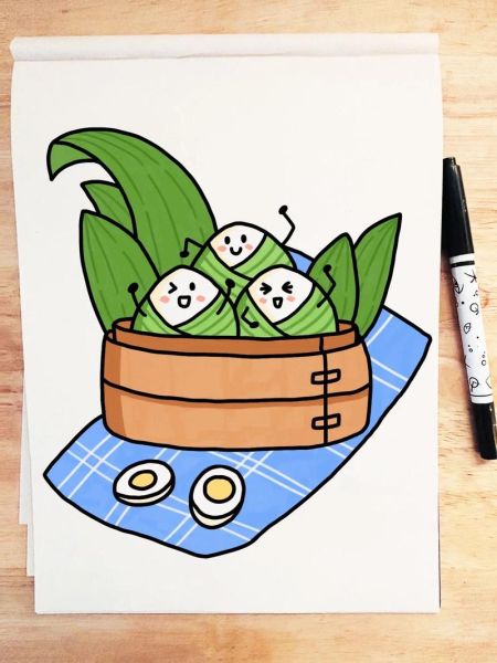 卡通粽子怎么画_卡通粽子简笔画步骤-第3张图片-山城妙识 卡通粽子怎么画_卡通粽子简笔画步骤-第3张图片-山城妙识