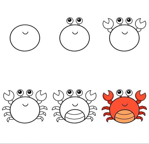 螃蟹卡通画怎么画_螃蟹卡通画素材哪里找-第1张图片-山城妙识