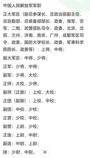 上校相当于政府什么官_军队级别对照表-第1张图片-山城妙识