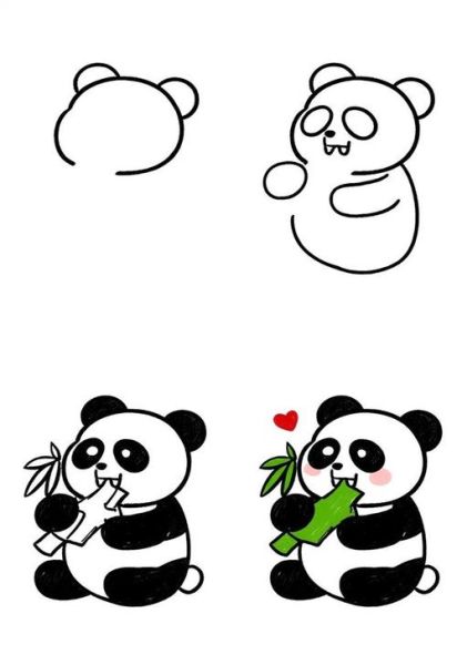 熊猫吃竹子简笔画怎么画_熊猫吃竹子简笔画步骤-第1张图片-山城妙识 熊猫吃竹子简笔画怎么画_熊猫吃竹子简笔画步骤-第1张图片-山城妙识