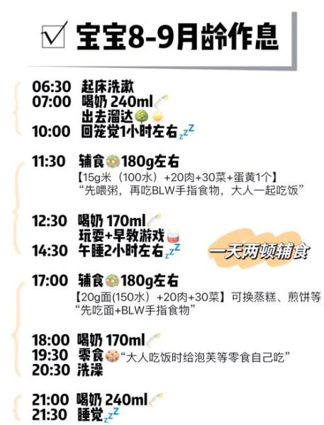 9个月宝宝辅食时间表_如何安排一天几顿-第2张图片-山城妙识