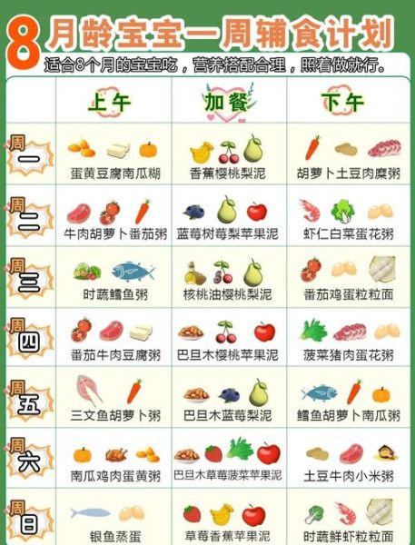 8个月婴儿辅食吃什么_如何安排一天食谱-第1张图片-山城妙识