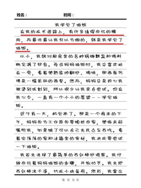 学做菜作文怎么写_学做菜作文400字范文-第1张图片-山城妙识