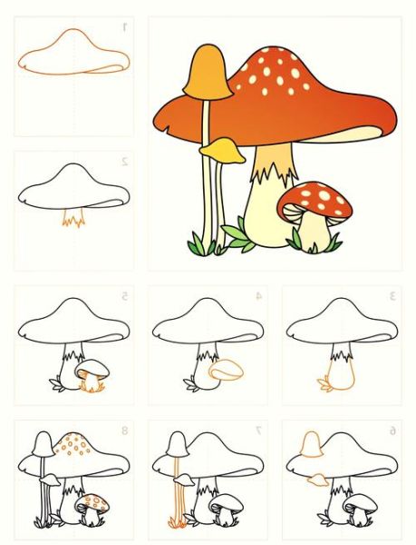 蘑菇图片简笔画彩色_如何画彩色蘑菇简笔画-第3张图片-山城妙识