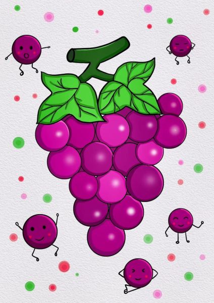 葡萄图片卡通怎么画_卡通葡萄简笔画教程-第2张图片-山城妙识