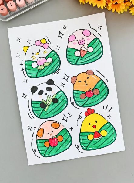 端午节粽子卡通图片怎么画_卡通粽子简笔画教程-第2张图片-山城妙识