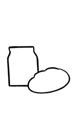 牛奶面包简笔画怎么画_牛奶面包卡通画法-第1张图片-山城妙识