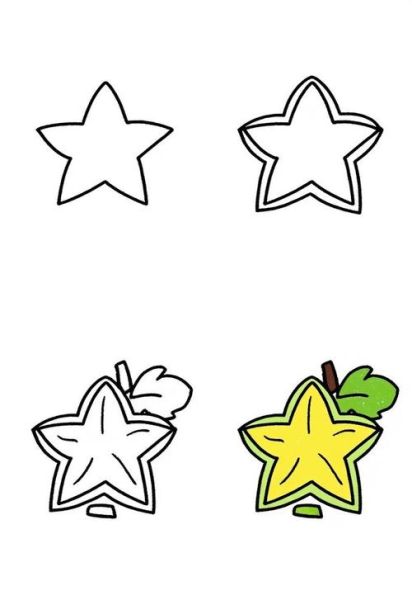 杨桃图片卡通怎么画_杨桃卡通简笔画教程-第2张图片-山城妙识