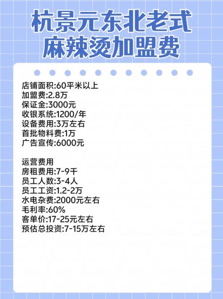 麻辣烫加盟费大概多少钱_麻辣烫加盟成本明细-第1张图片-山城妙识