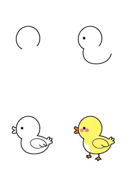 小鸭图片怎么画_小鸭图片简笔画教程-第3张图片-山城妙识