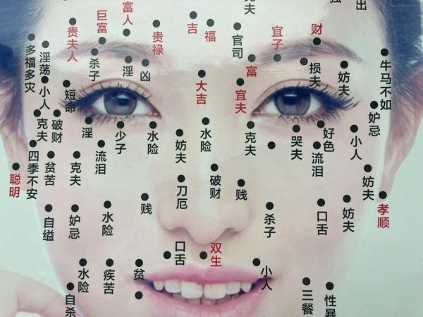 女人面部痣图解大全_痣的位置与命运图解-第1张图片-山城妙识