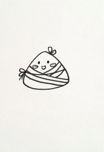 怎么画粽子_粽子简笔画步骤-第3张图片-山城妙识