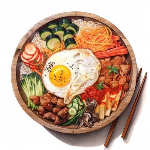韩国料理插画_如何画韩式美食插画-第1张图片-山城妙识