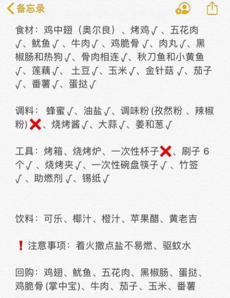 烧烤配料清单_烧烤需要准备哪些调料-第2张图片-山城妙识