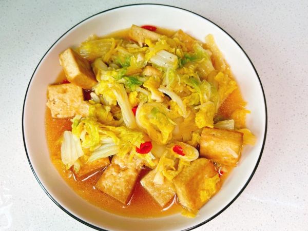 白菜炖豆腐怎样做好吃_不放肉的做法-第3张图片-山城妙识
