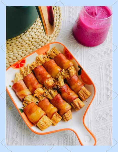 培根金针菇卷怎么做_空气炸锅版详细步骤-第1张图片-山城妙识