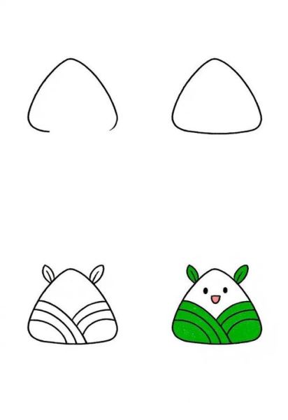 粽子简笔画怎么画_粽子简笔画步骤图-第2张图片-山城妙识