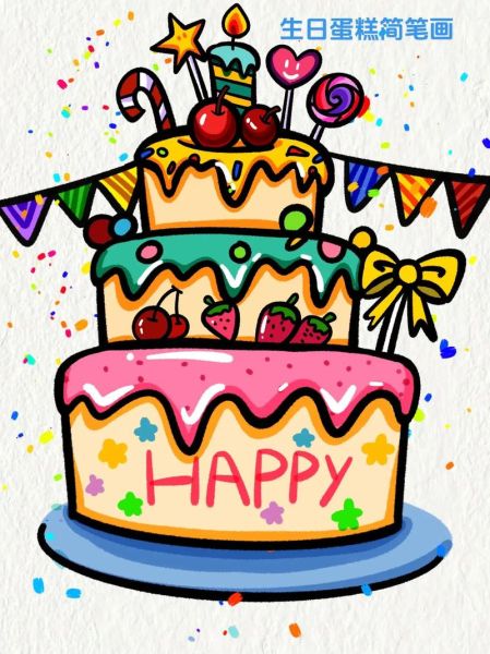 生日图片简笔画怎么画_生日简笔画素材有哪些-第1张图片-山城妙识