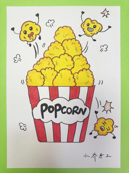 爆米花简笔画怎么画_爆米花简笔画步骤-第3张图片-山城妙识