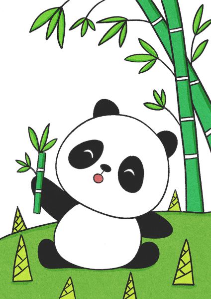 熊猫吃竹子简笔画怎么画_熊猫吃竹子图片步骤-第3张图片-山城妙识 熊猫吃竹子简笔画怎么画_熊猫吃竹子图片步骤-第3张图片-山城妙识