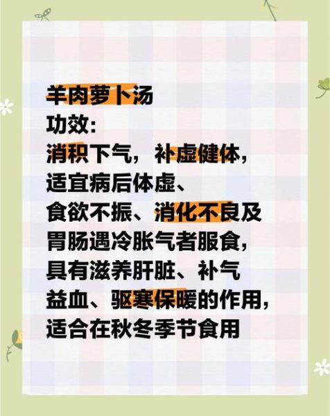 胡萝卜炖羊肉汤的功效与作用_冬天喝有什么好处-第1张图片-山城妙识