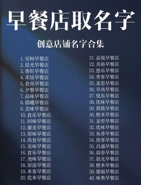 早餐店名字怎么取吸引人_早餐店名字大全人气旺-第1张图片-山城妙识