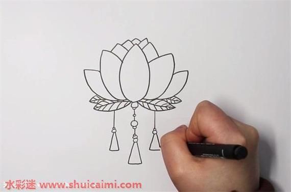 荷花灯简笔画怎么画_荷花灯简笔画步骤-第3张图片-山城妙识