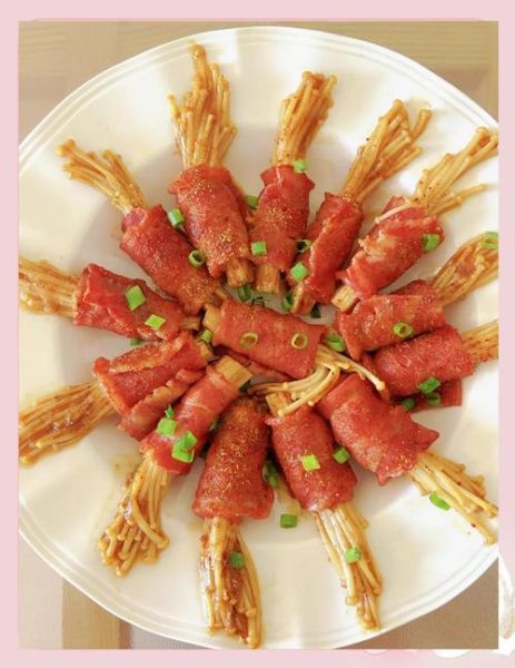 培根金针菇卷烧烤怎么做_培根金针菇卷烧烤多久熟-第1张图片-山城妙识