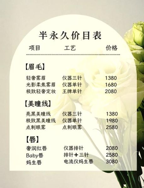 雾眉价格表_雾眉多少钱一次-第1张图片-山城妙识