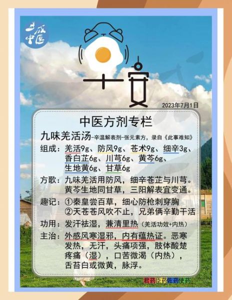 羌活胜湿汤方歌记忆口诀_功效与主治是什么-第1张图片-山城妙识