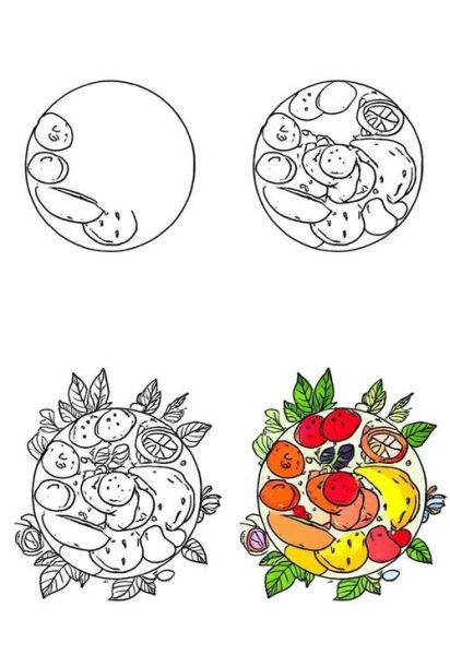水果沙拉卡通图片怎么做_卡通水果沙拉简笔画教程-第1张图片-山城妙识