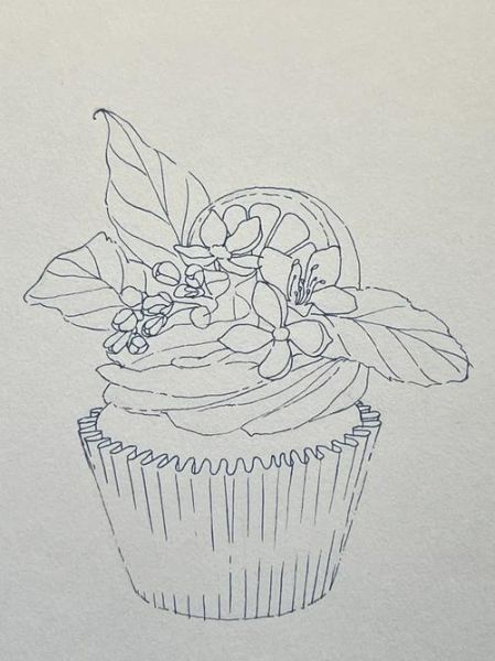 纸杯蛋糕怎么画_纸杯蛋糕简笔画步骤-第2张图片-山城妙识