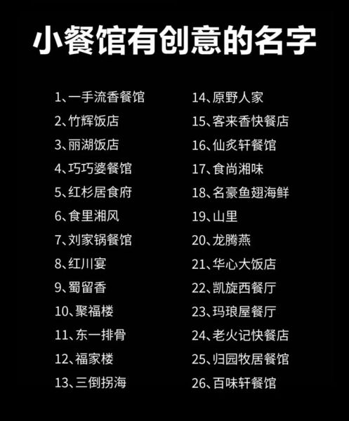 家常小餐馆名字大全_如何取一个让顾客记住的店名-第1张图片-山城妙识