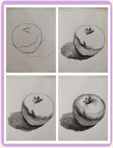 苹果盘子素描怎么画_苹果素描用什么铅笔-第2张图片-山城妙识